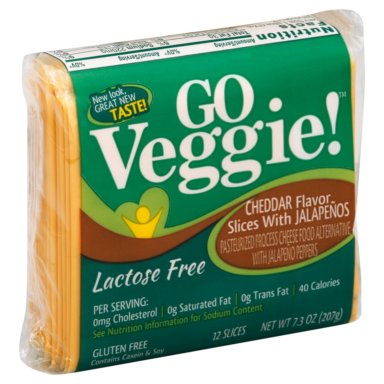 Go Veggie! Cheddar Flavor Cheese With Jalapenos - Shop Tofu & Meat ...