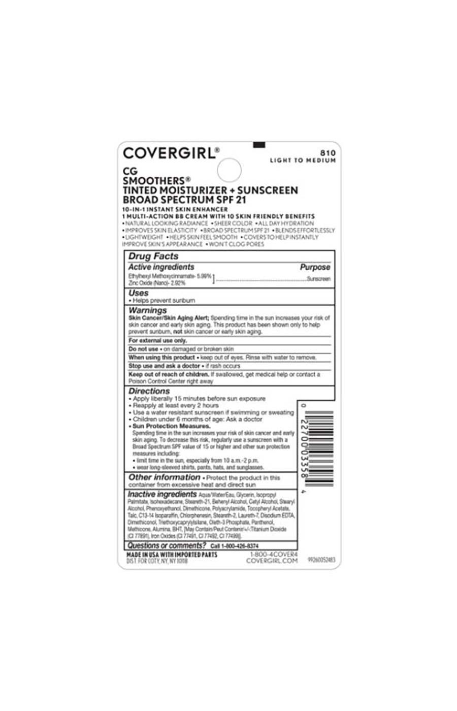 Covergirl Smoothers BB Cream 810 Light Med - Shop Foundation at H-E-B