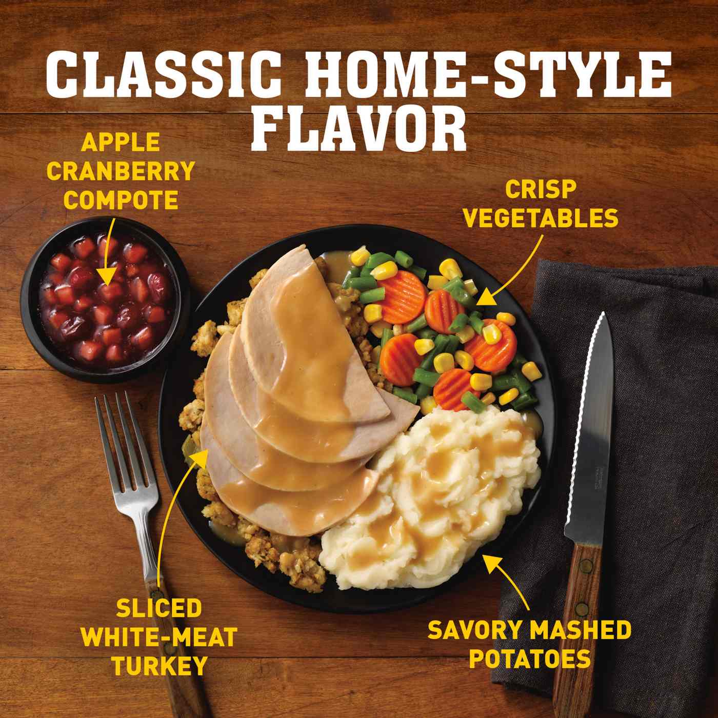 Hungry-Man Roasted Turkey Frozen Meal - Shop Entrees & sides at H-E-B