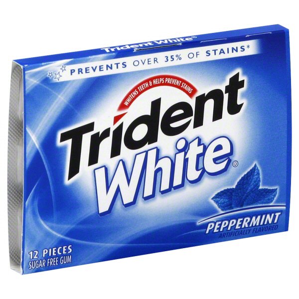 Trident White Sugar Free Peppermint Gum Shop Candy At H E B