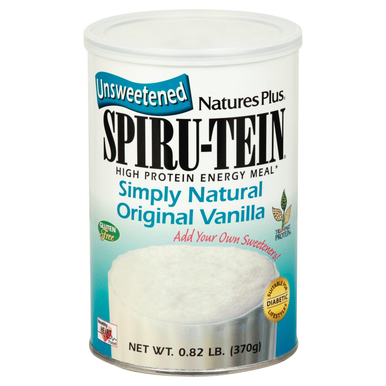 NaturesPlus Spiru-Tein Unsweetened Simply Natural Original Vanilla High ...
