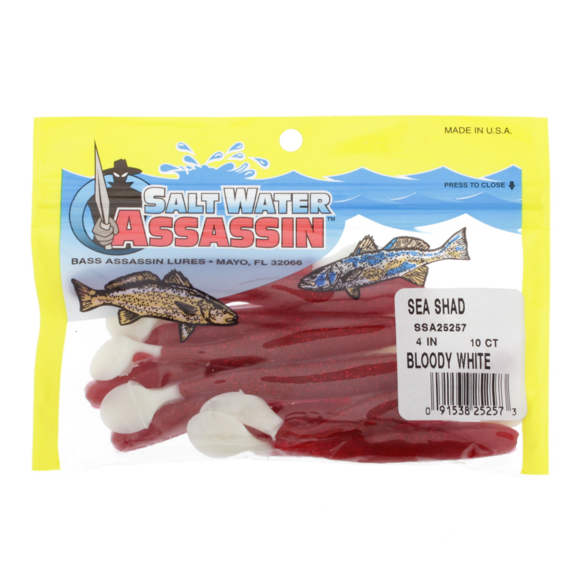 Bass Assassin Bloody White 4 Inch Sea Shad Lure - Shop Fishing at H-E-B