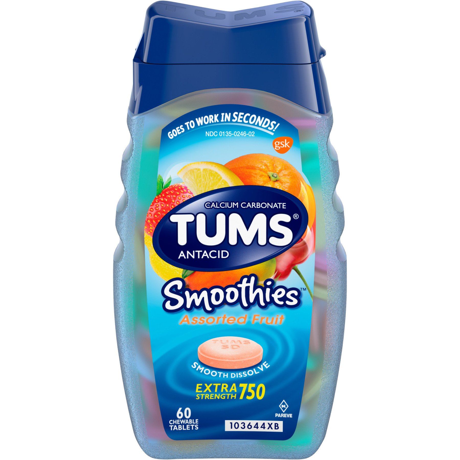 Tums Antacid Smoothies Chewable Tablets - Assorted Fruit - Shop ...