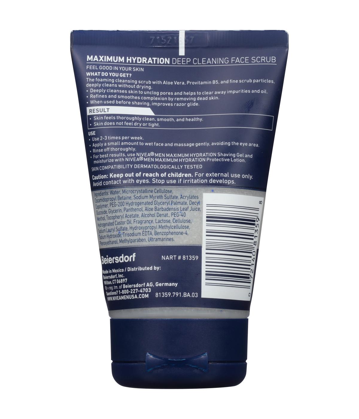 NIVEA Men Maximum Hydration Deep Cleaning Face Scrub - Shop Facial ...