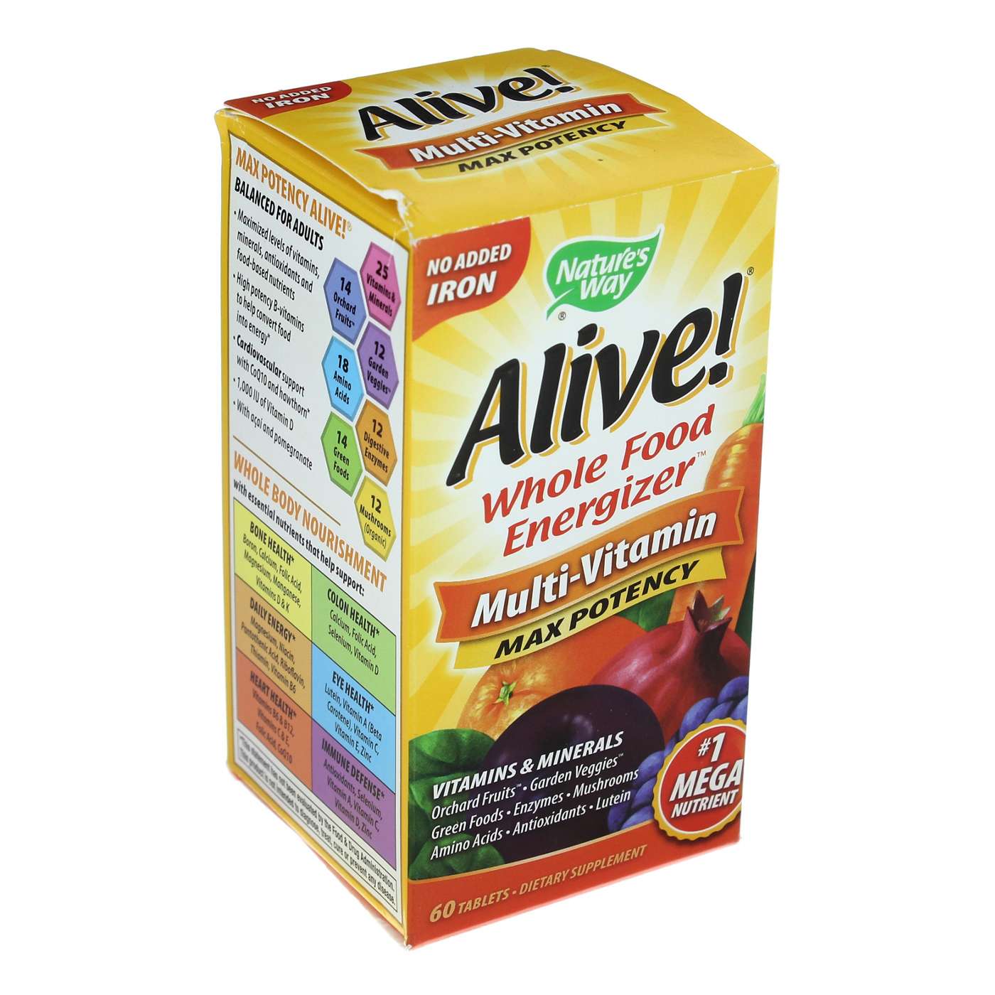 Nature's Way Alive! Whole Food Energizer Multi-Vitamin Iron-Free ...
