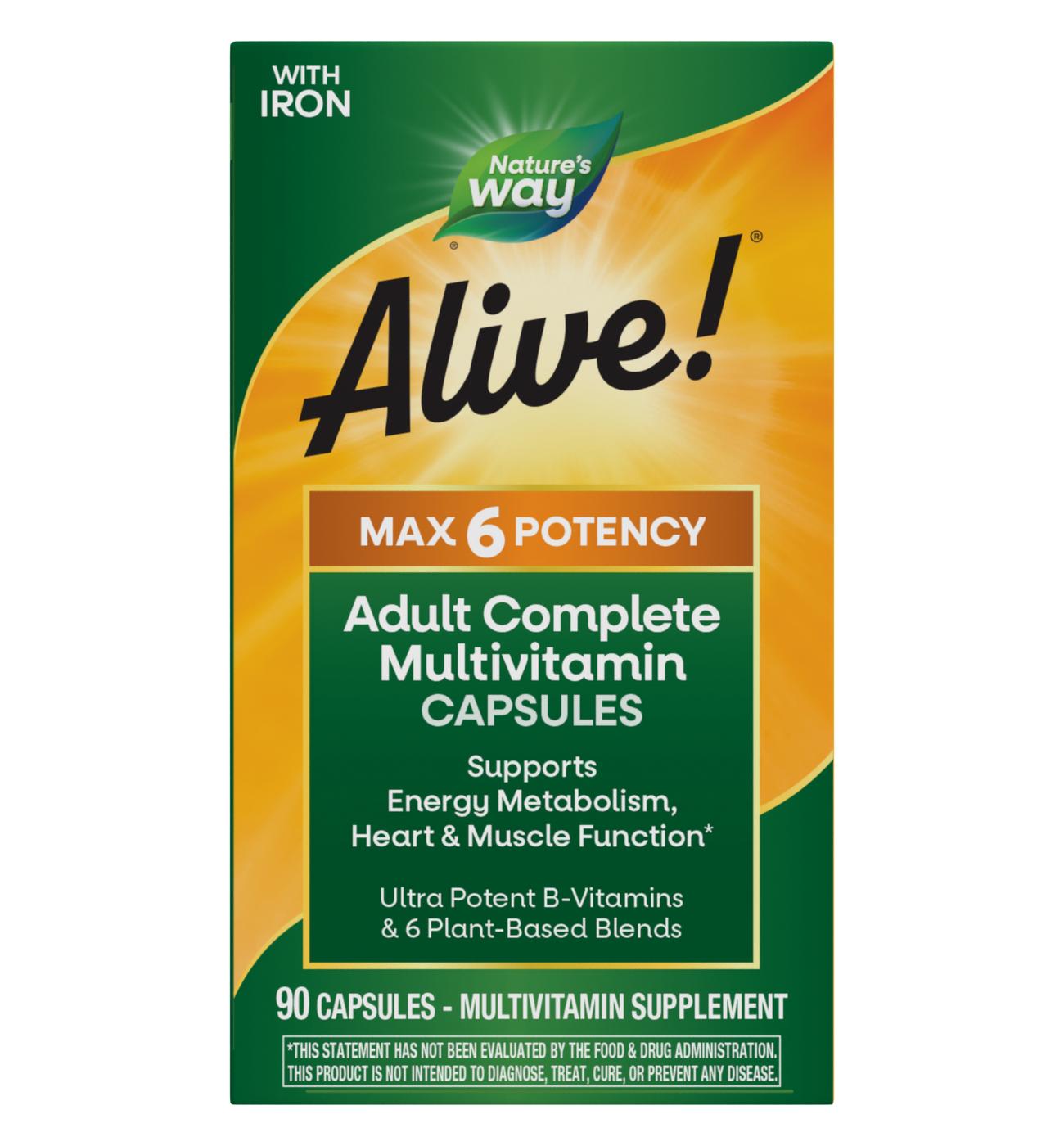Nature's Way Alive! Max6 Max Potency Adult Complete Multivitamin ...