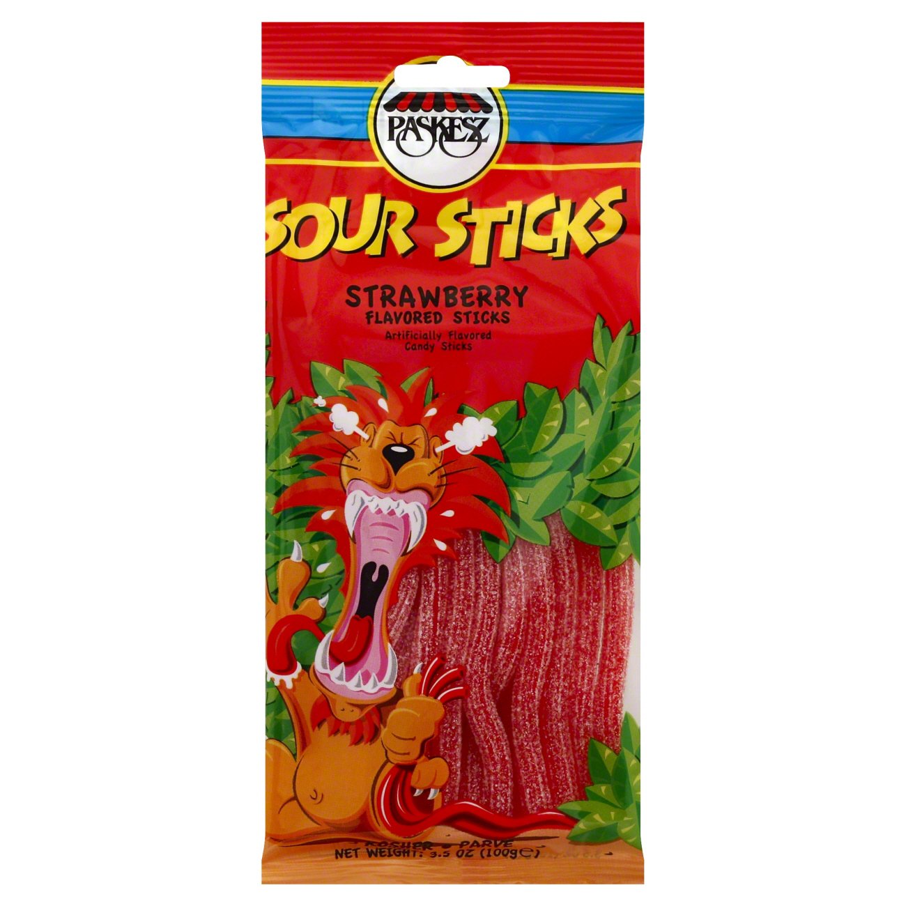 Paskesz Kosher Strawberry Flavored Sour Sticks - Shop Candy at H-E-B
