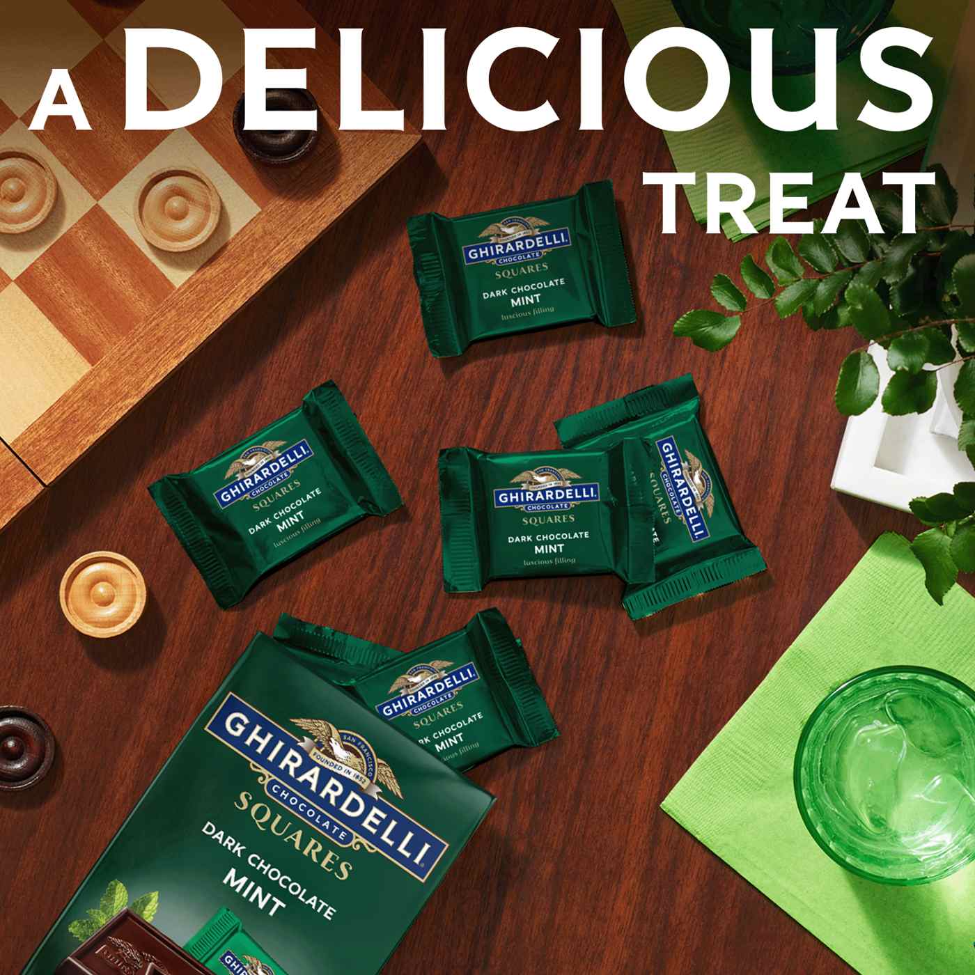Ghirardelli Dark Chocolate Mint Squares - Shop Candy at H-E-B