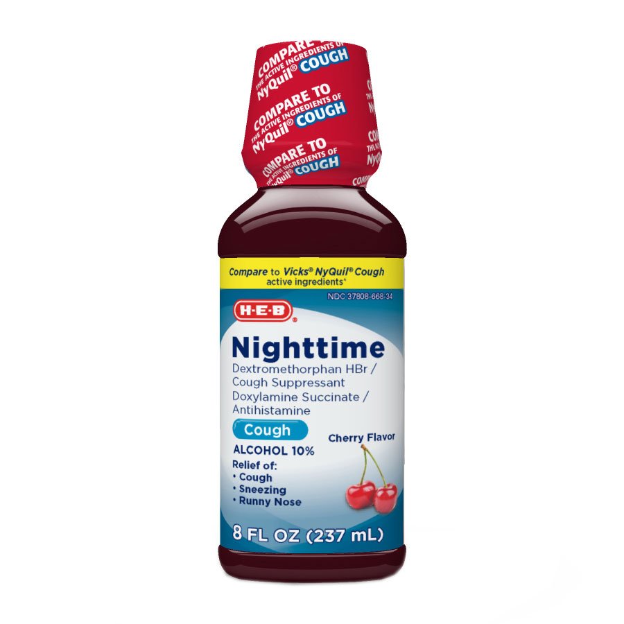 H-E-B Nighttime Cough Relief - Cherry Flavor - Shop Cough, cold & flu ...