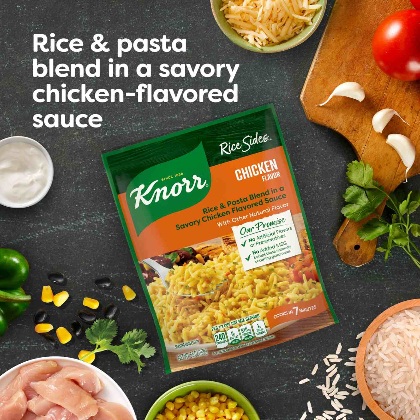 Knorr Rice Sides Chicken Long Grain Rice and Vermicelli Pasta Blend ...