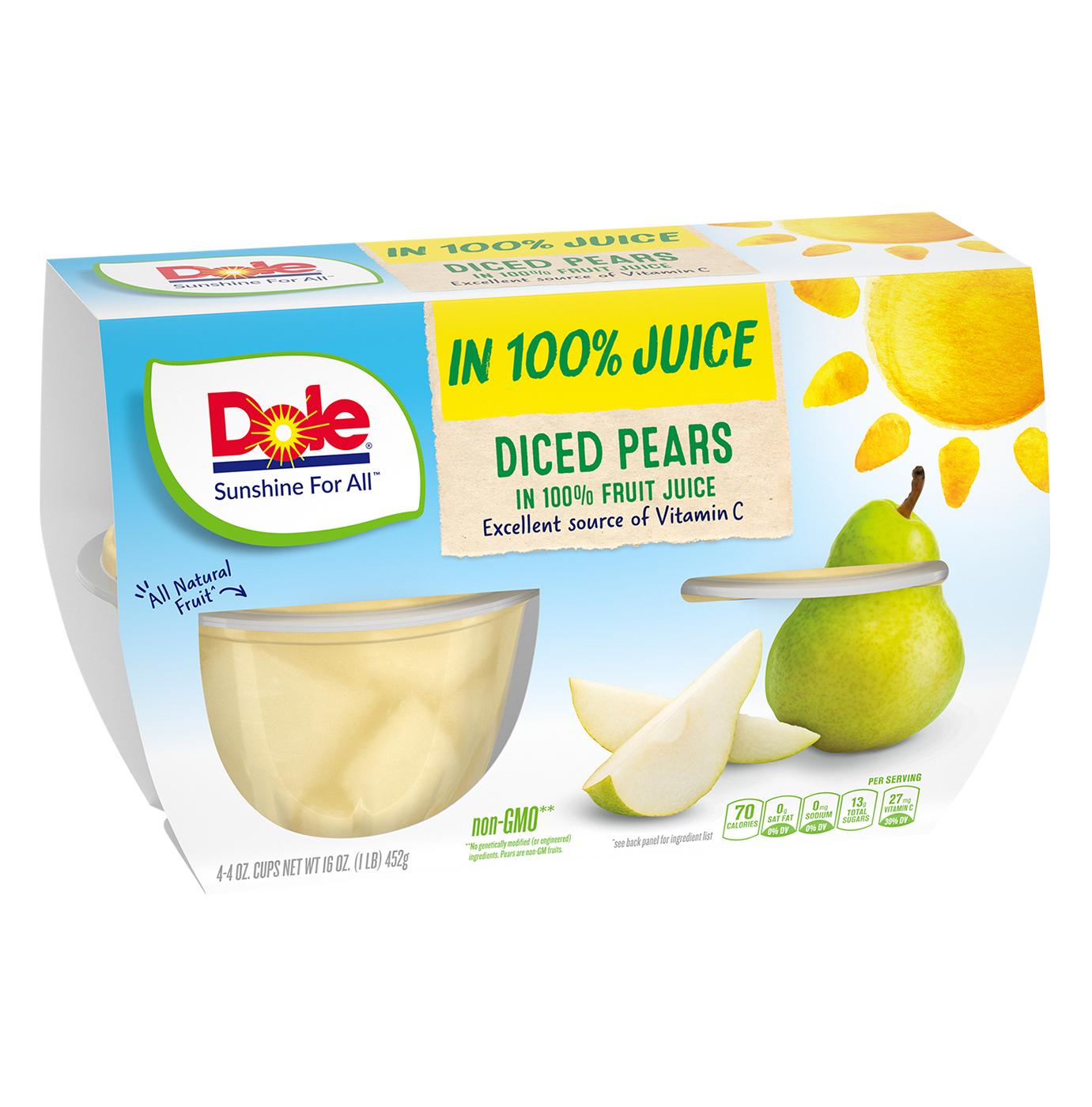 Dole Fruit Bowls - Diced Pears in 100% Juice - Shop Pears at H-E-B