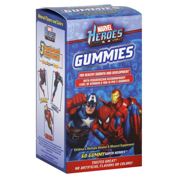 Marvel Multiple Vitamin & Mineral Supplement, Children's Heroes Gummies ...