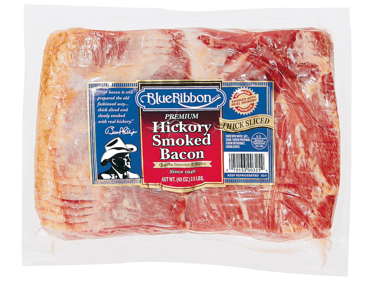 Blue Ribbon Premium Hickory Smoked Thick Sliced Bacon - Shop Bacon at H-E-B