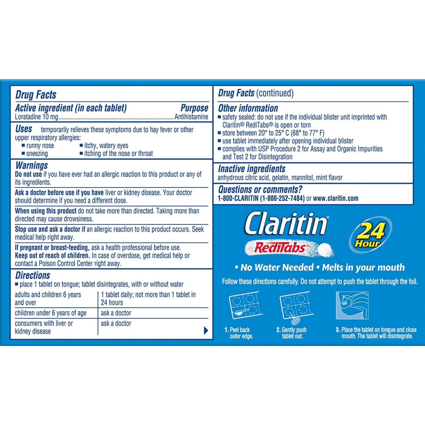Claritin RediTabs 24 Hour Allergy Relief Tablets - Shop Sinus & allergy ...