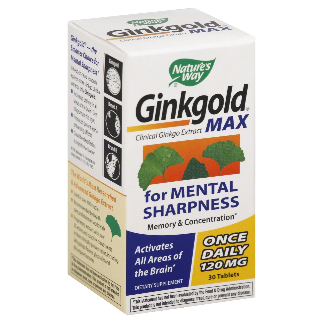 Nature's Way Ginkgold Max Clinical Ginkgo Extract 120 Mg Tablets, 30 ct ...