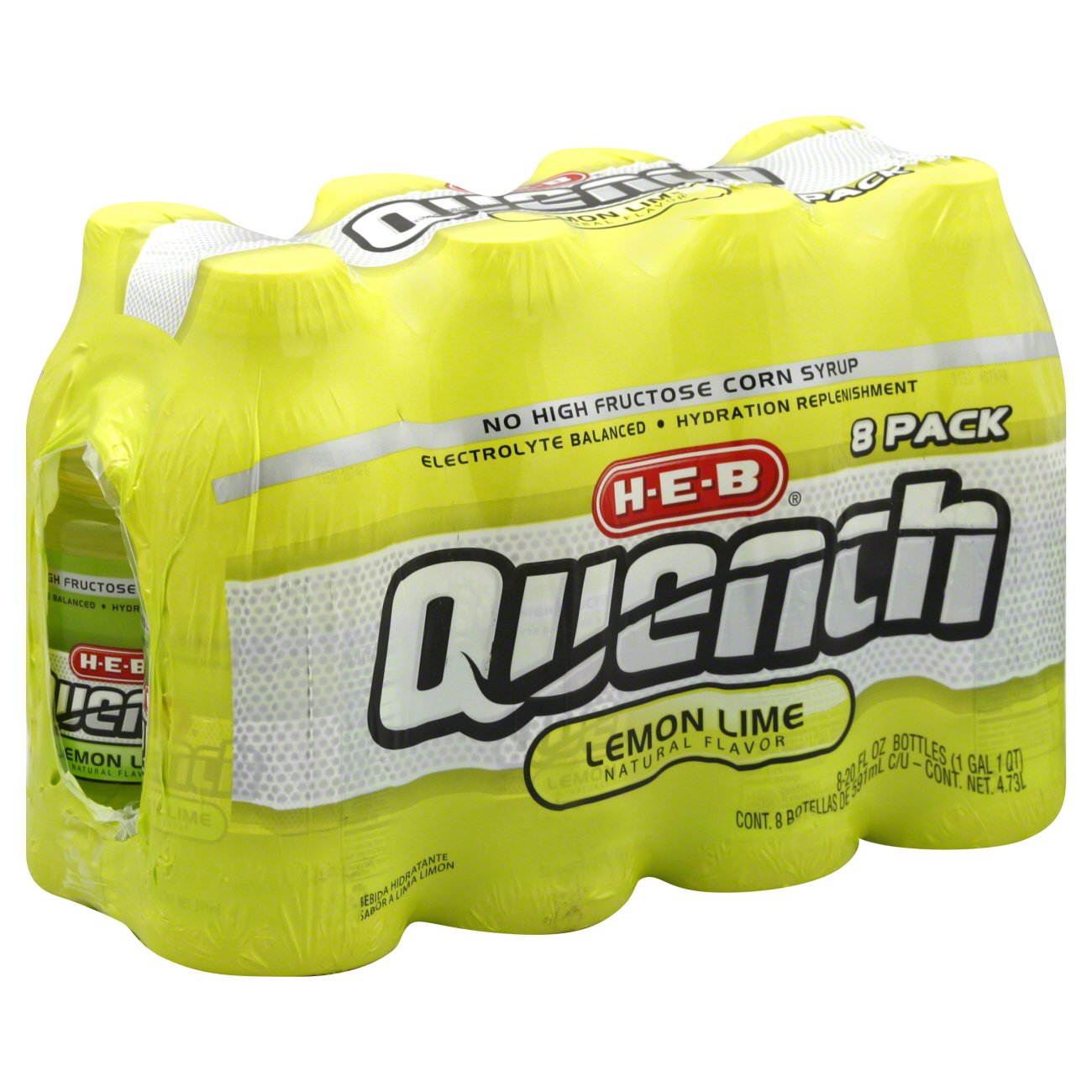 H-E-B Quench Electrolyte Balanced Lemon Lime Hydration Replenishment 8 ...