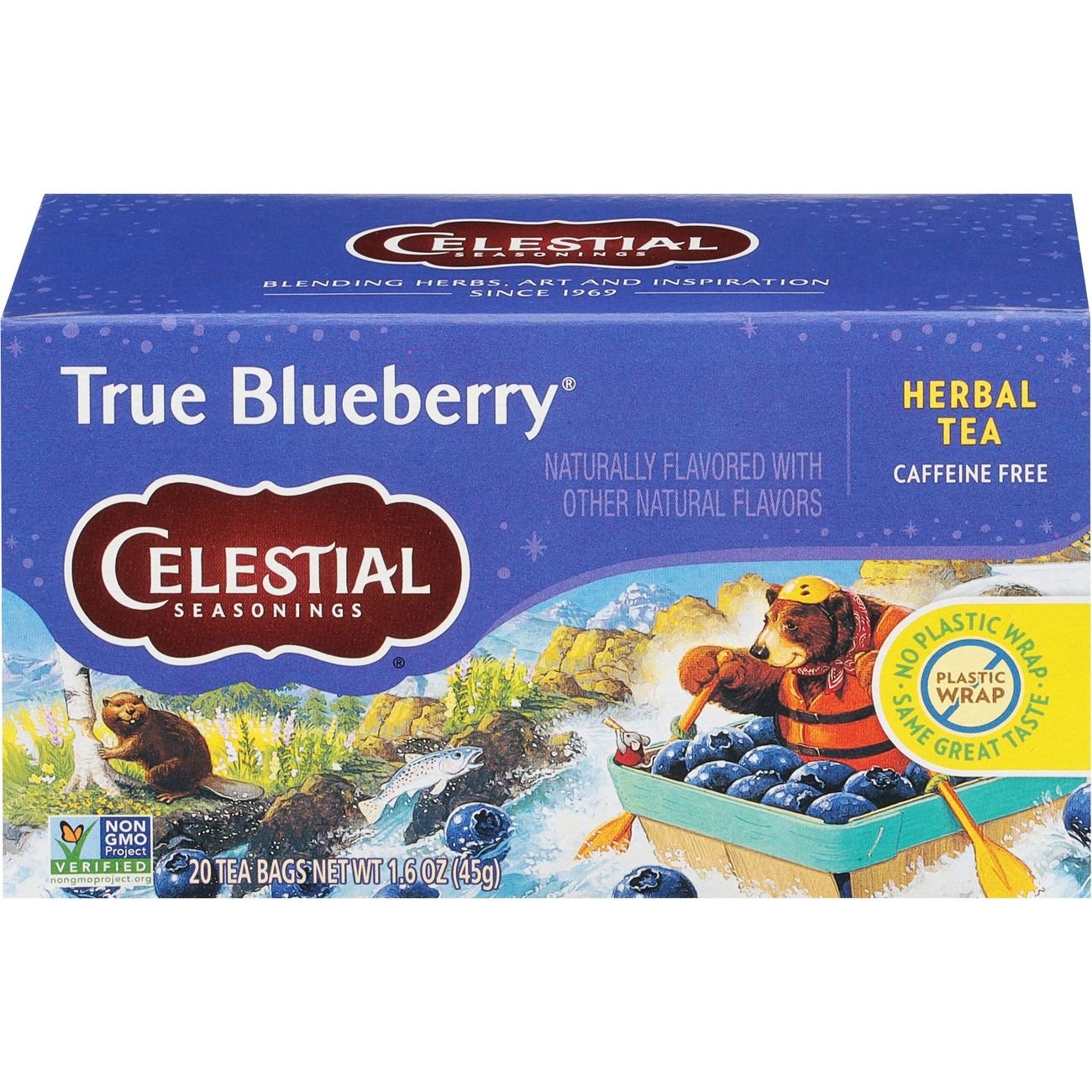 Celestial Seasonings True Blueberry Caffeine Free Herbal Tea Bags ...