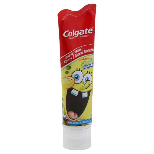 Colgate SpongeBob SquarePants Mild Bubble Fruit Fluoride Toothpaste ...