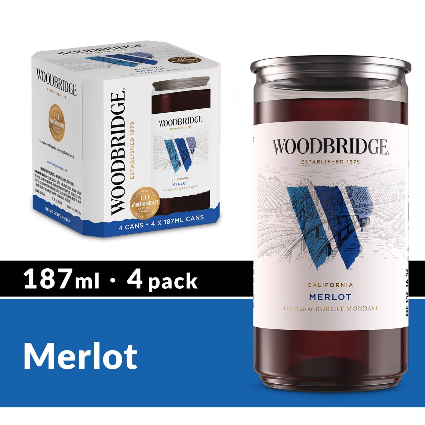 Woodbridge Merlot Red Wine 187 mL Cans, 4 pk - Shop Wine at H-E-B