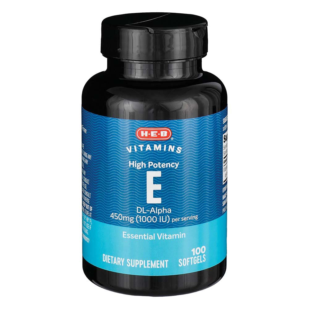H-E-B Vitamins E 450 mg (1,000 IU) Softgels - Shop Vitamins A-Z at H-E-B