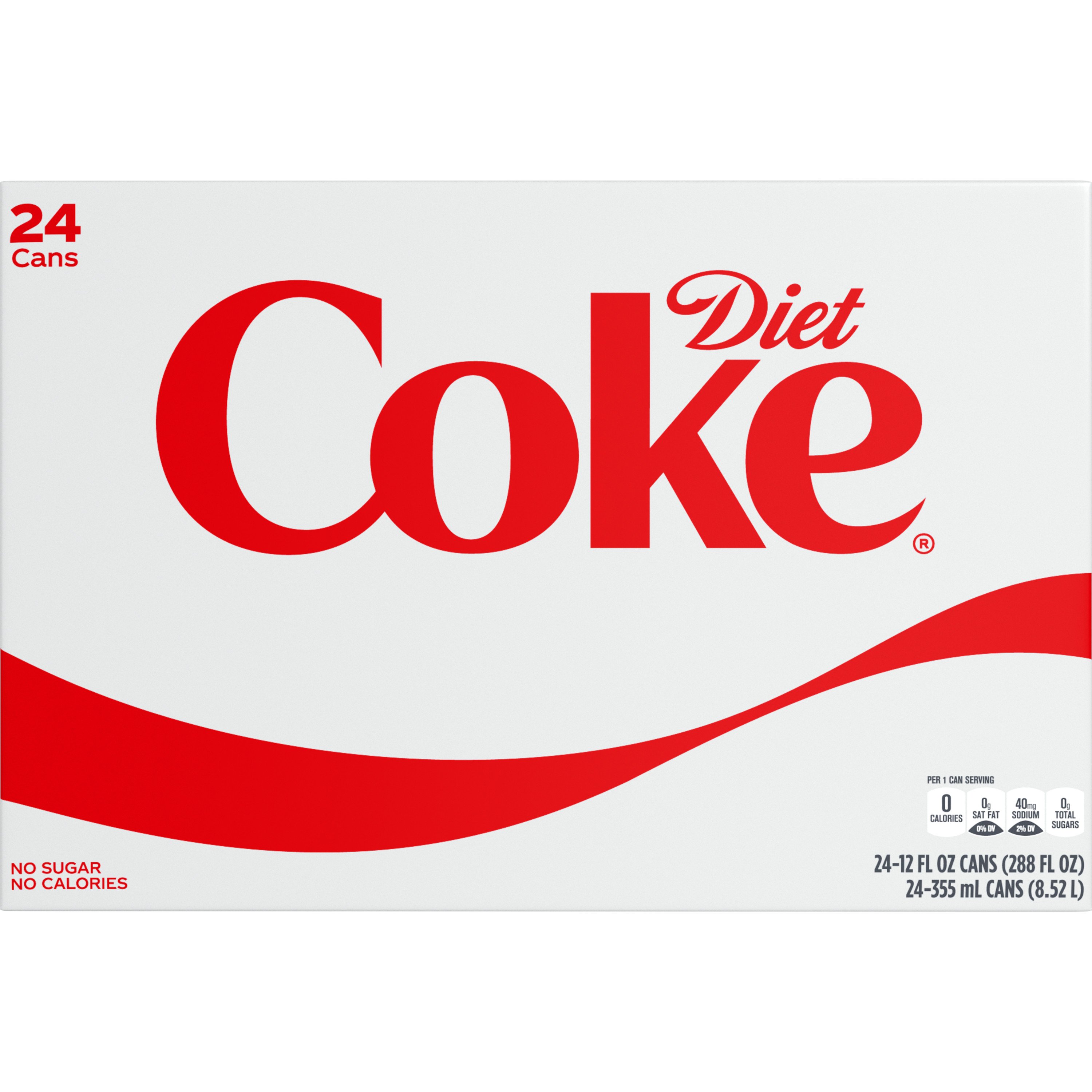 Diet Coke Soda Soft Drink 24 pk Cans - Shop Soda at H-E-B