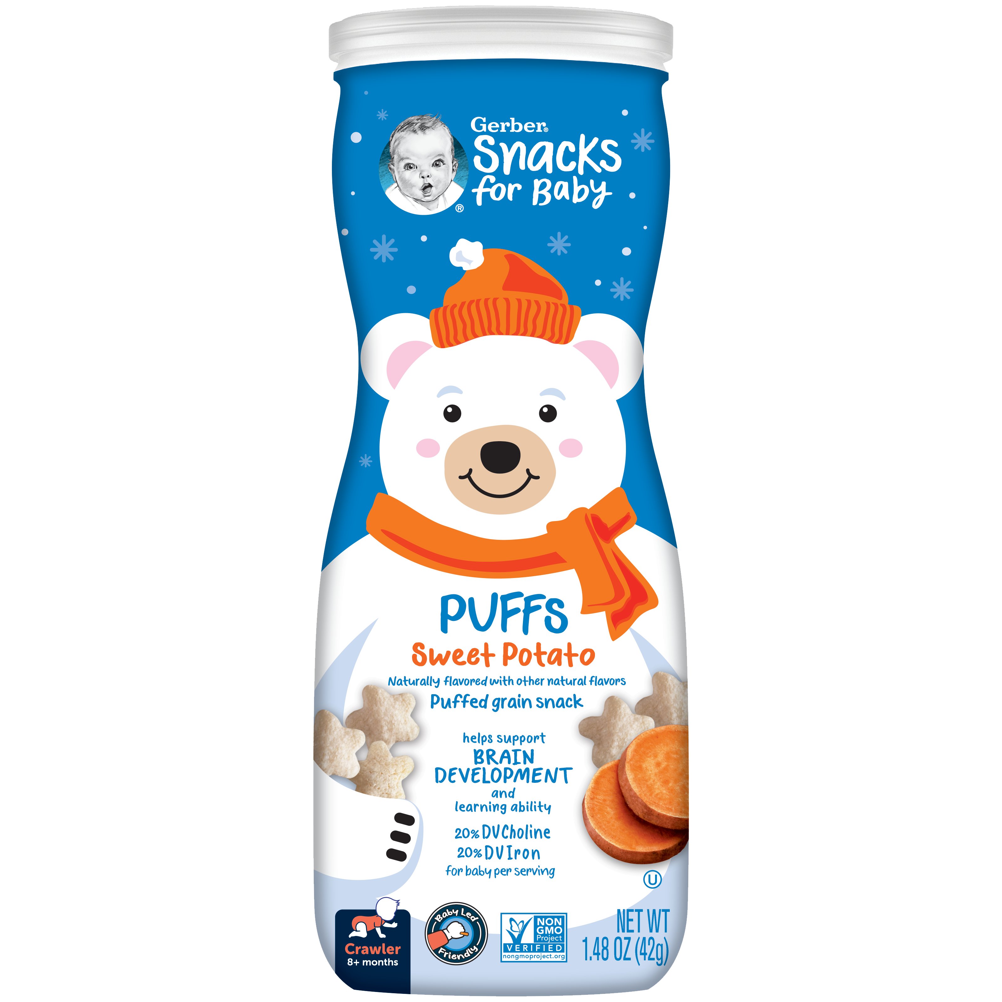 Gerber Snacks for Baby Grain & Grow Puffs - Sweet Potato - Shop Toddler ...