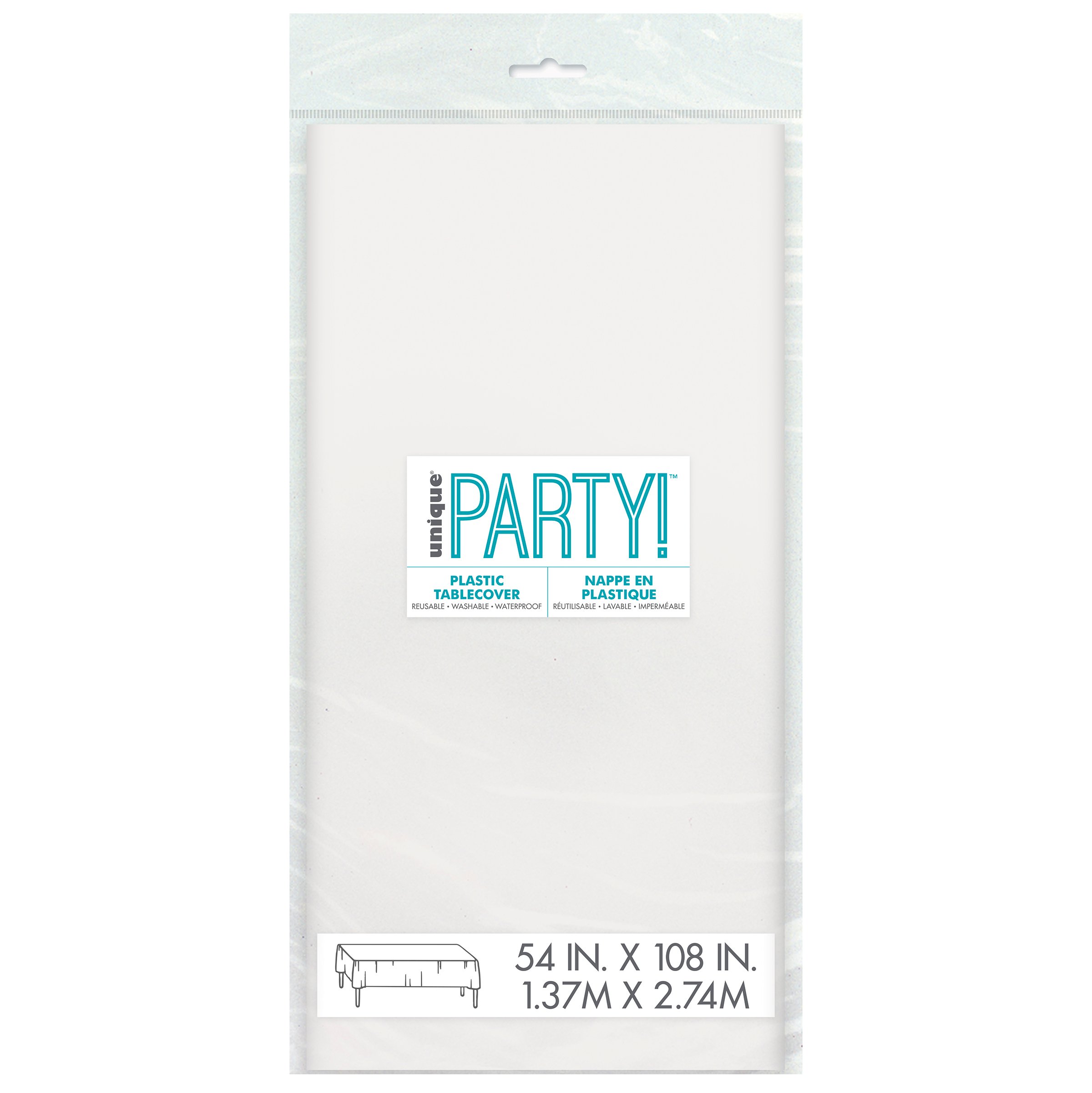 unique Party Plastic Rectanglular Table Cover - White - Shop Napkins ...