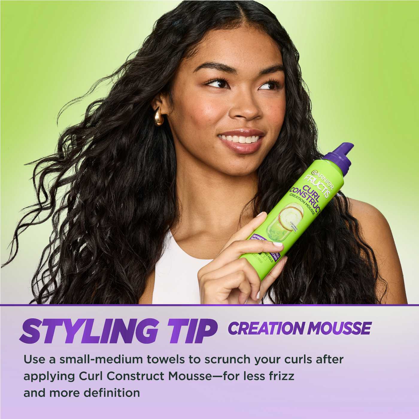 Garnier Fructis Curl Construct Creation Mousse with Coconut Water ...