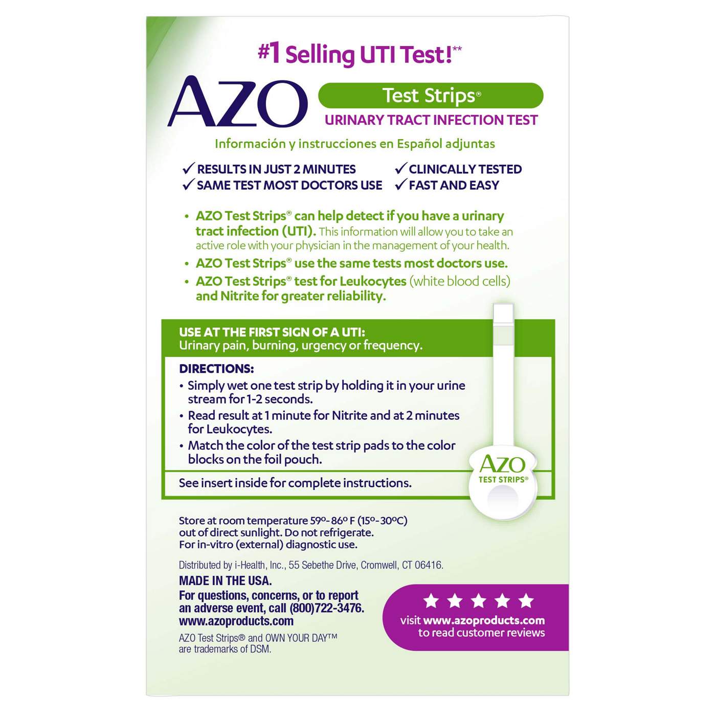 Azo Urinary Tract Infection Test Strips - Shop Medicines & treatments ...
