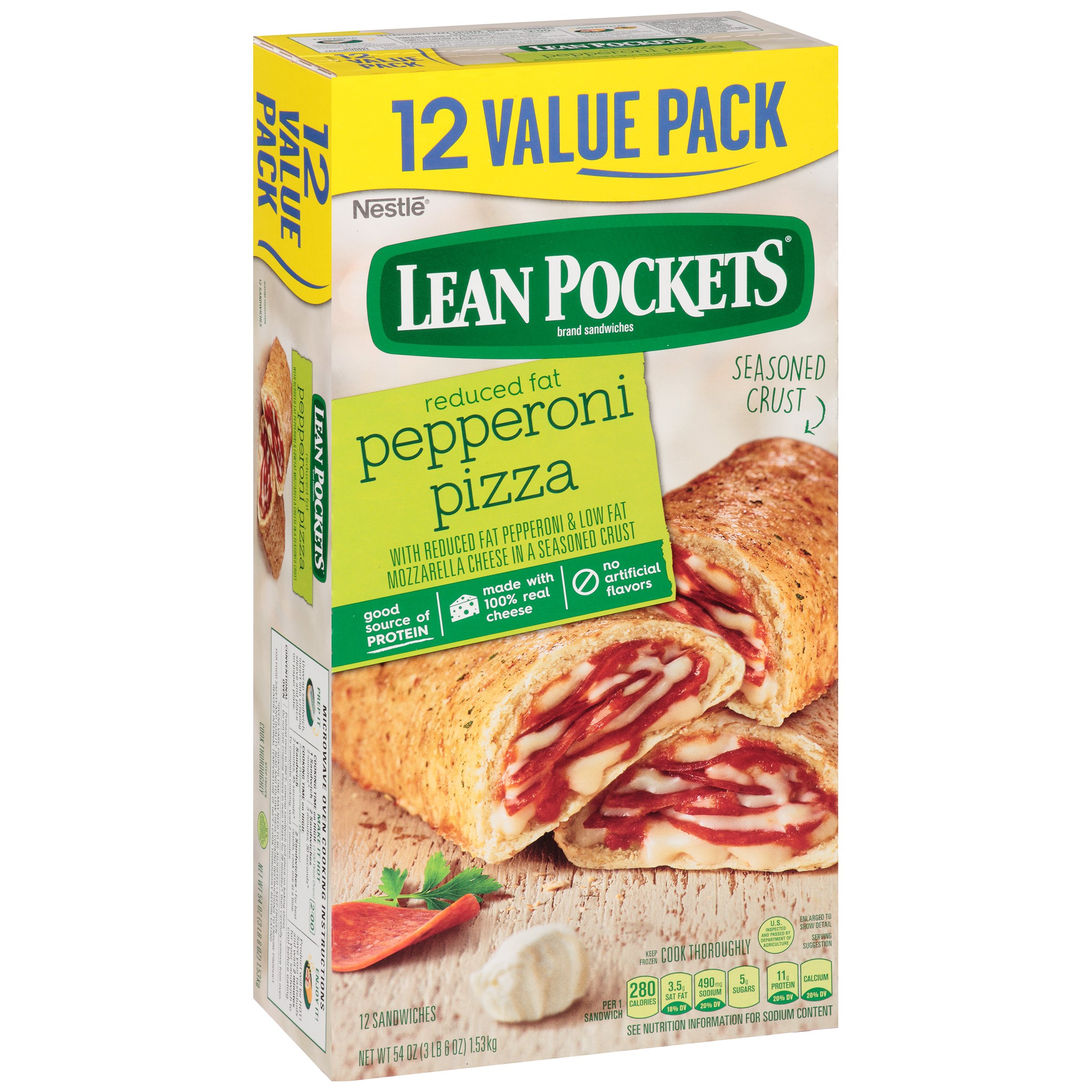 Lean Pockets Pepperoni Pizza with Garlic Buttery Seasoned Crust ...