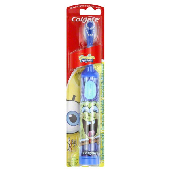 Colgate SpongeBob SquarePants Powered Extra Soft Toothbrush - Shop ...