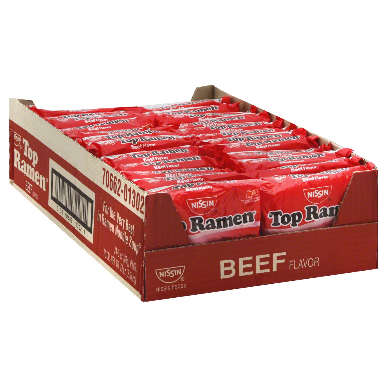 Nissin Top Ramen Beef Flavor Ramen Noodle Soup - Shop Soups & chili at ...