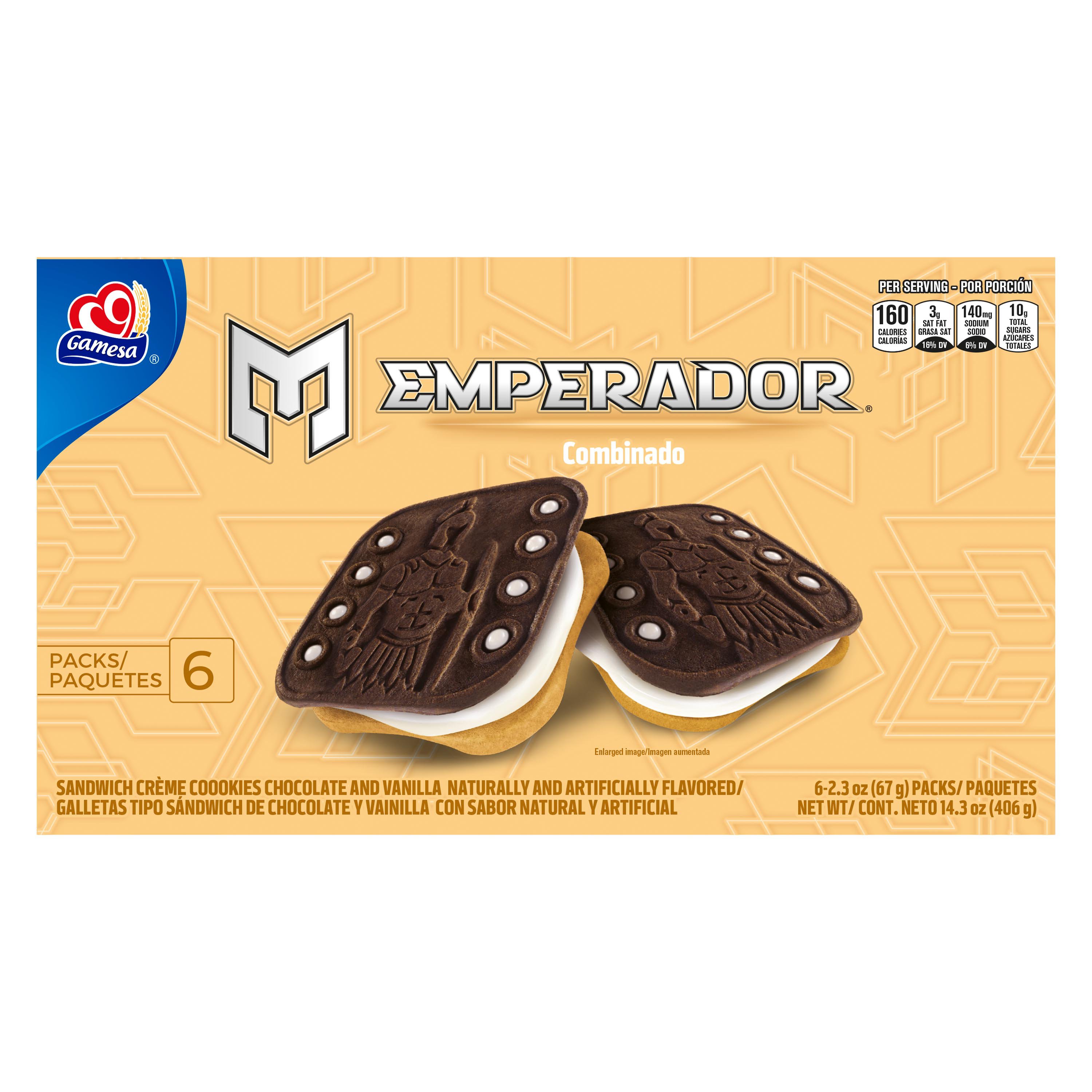 Gamesa Emperador Chocolate & Vanilla Sandwich Creme Cookies - Shop ...