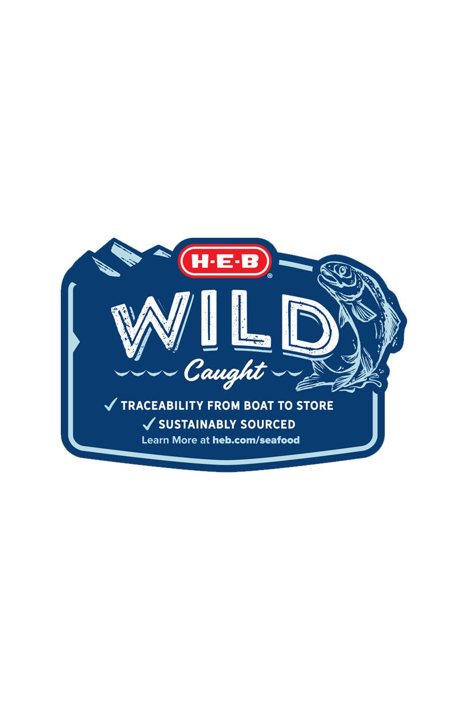 H E B Wild Caught Shell On Large New Harvest Gulf Brown Raw Shrimp 31