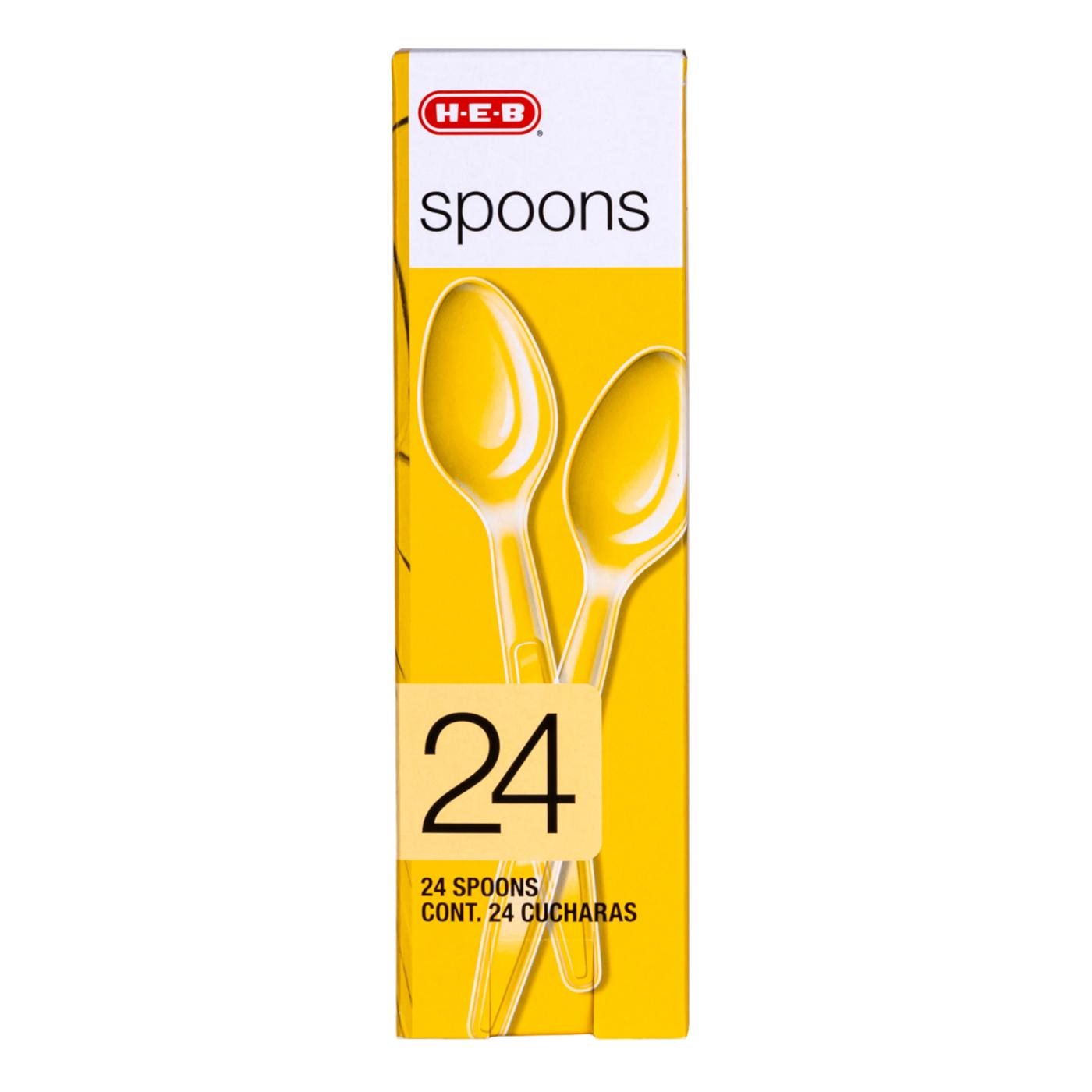 H-E-B Plastic Spoons - Clear - Shop Flatware & utensils at H-E-B