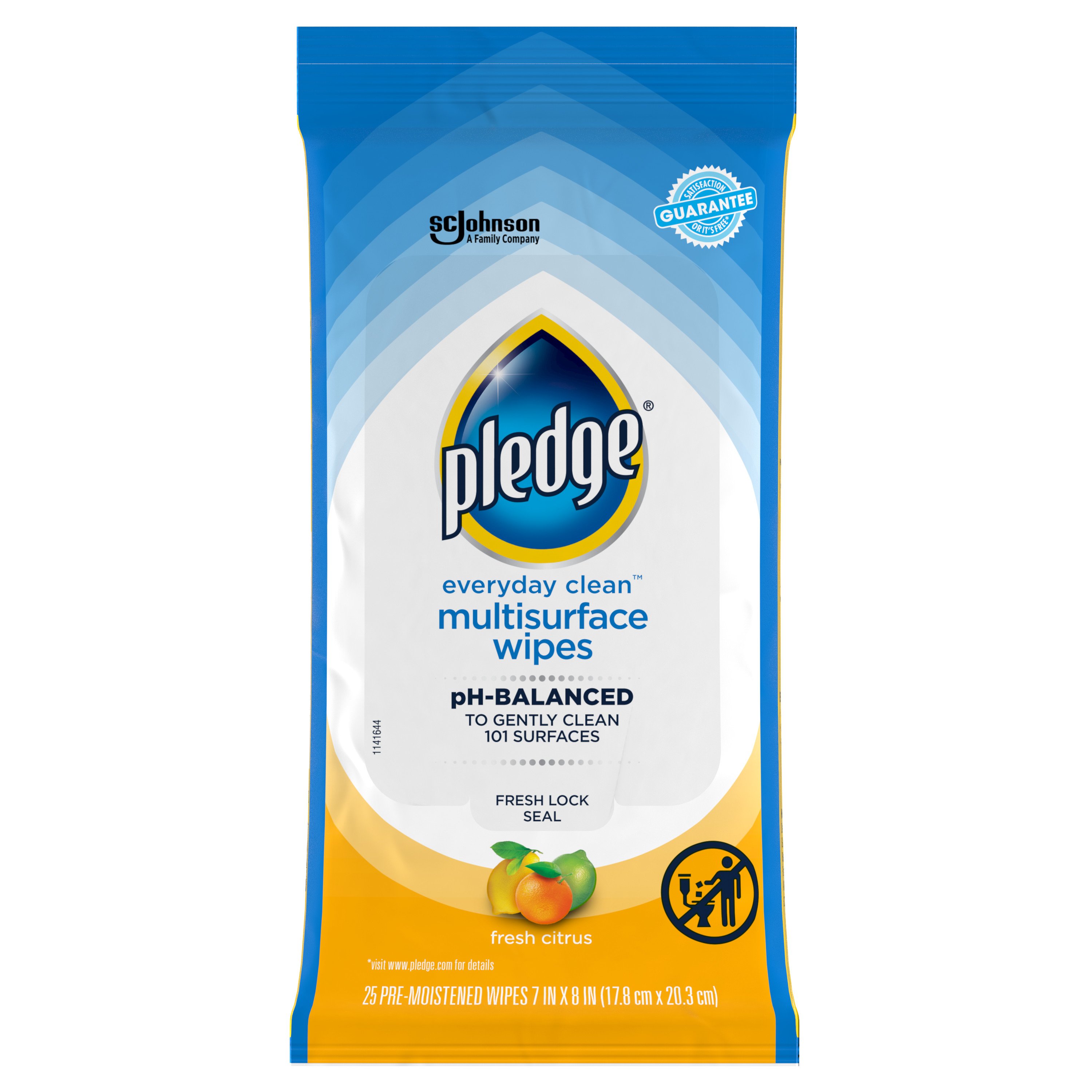 Pledge Pledge Multisurface Cleaning Wipes, pH Balanced, Fresh Citrus ...