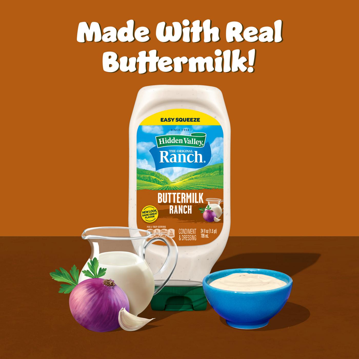 Hidden Valley Buttermilk Ranch Condiment and Dressing, Easy Squeeze ...