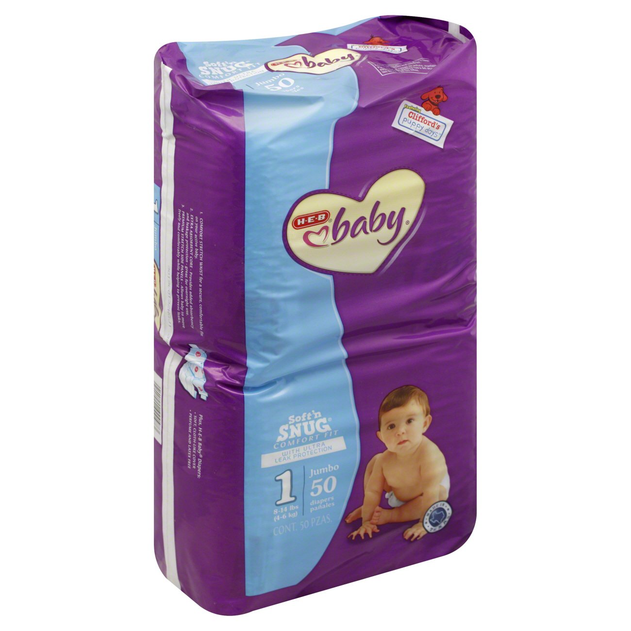 H-E-B Baby Clifford's Puppy Days Jumbo Pack Diapers - Size 1 - Shop ...