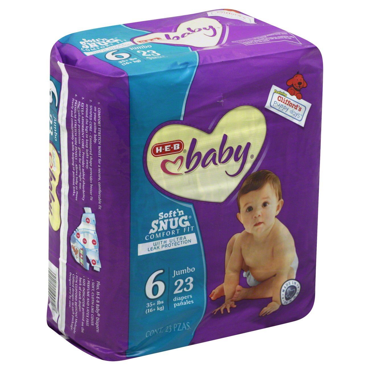 H-E-B Baby Clifford's Puppy Days Jumbo Pack Diapers - Size 6 - Shop ...