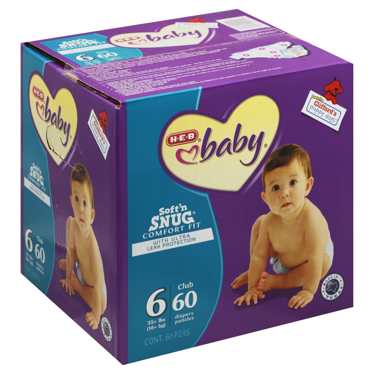 H-E-B Baby Clifford's Puppy Days Club Pack Diapers - Size 6 - Shop ...