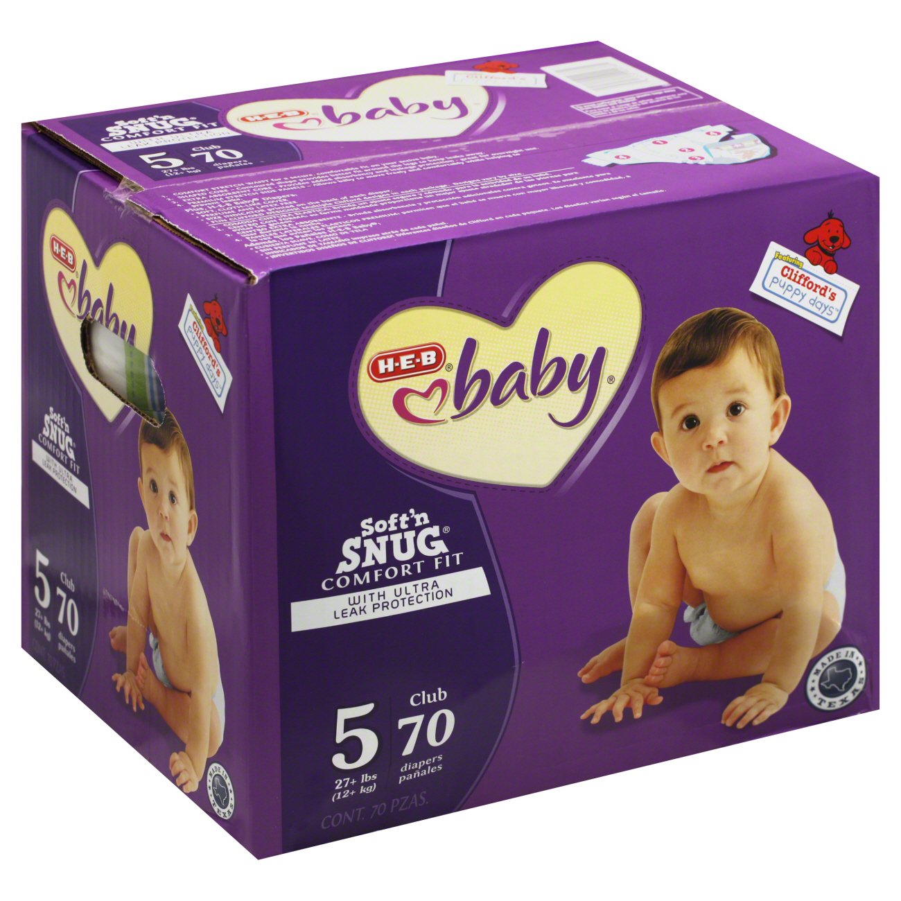 H-E-B Baby Clifford's Puppy Days Club Pack Diapers - Size 5 - Shop ...
