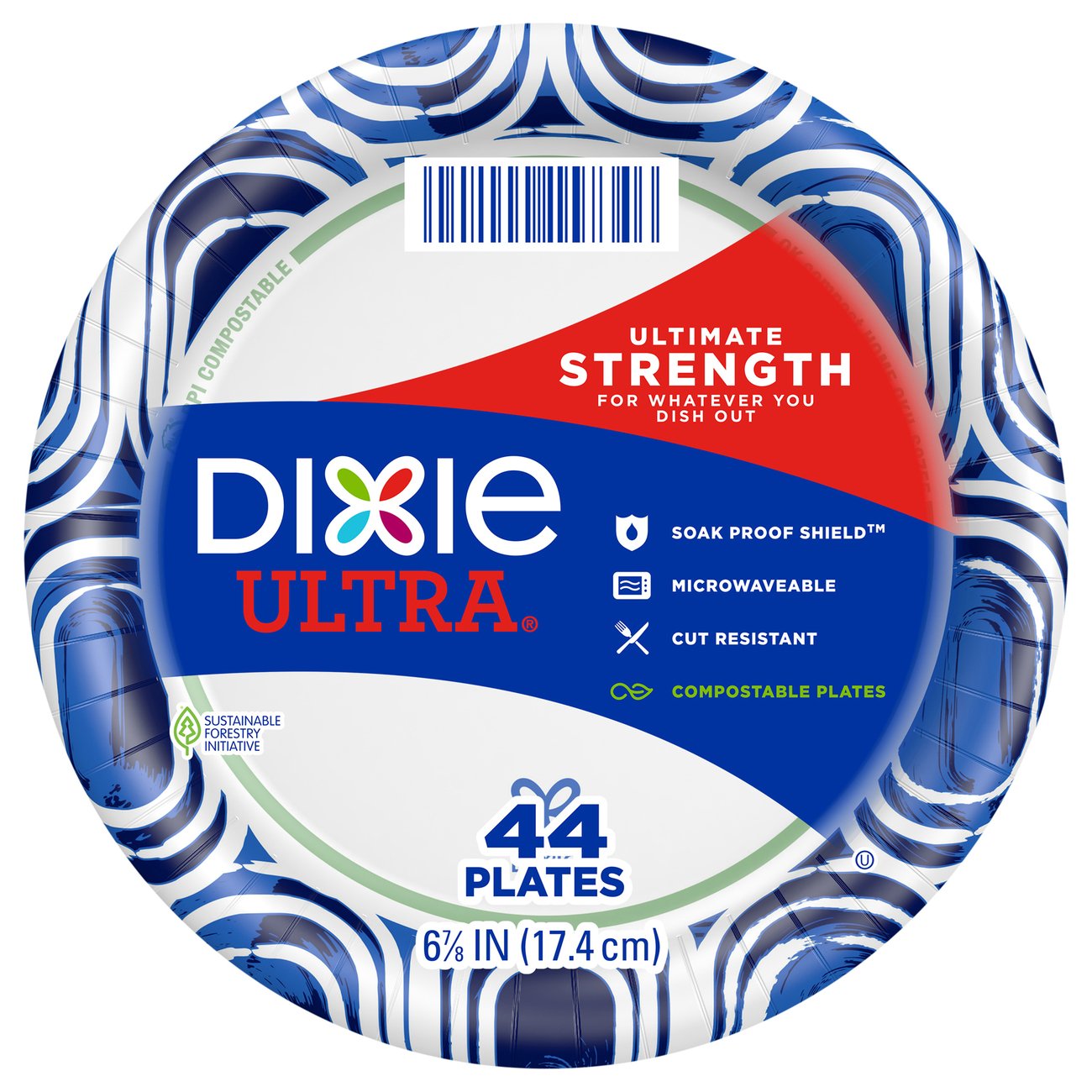 Dixie Ultra Printed 6 8 In Paper Plates Shop Plates Bowls At H E B