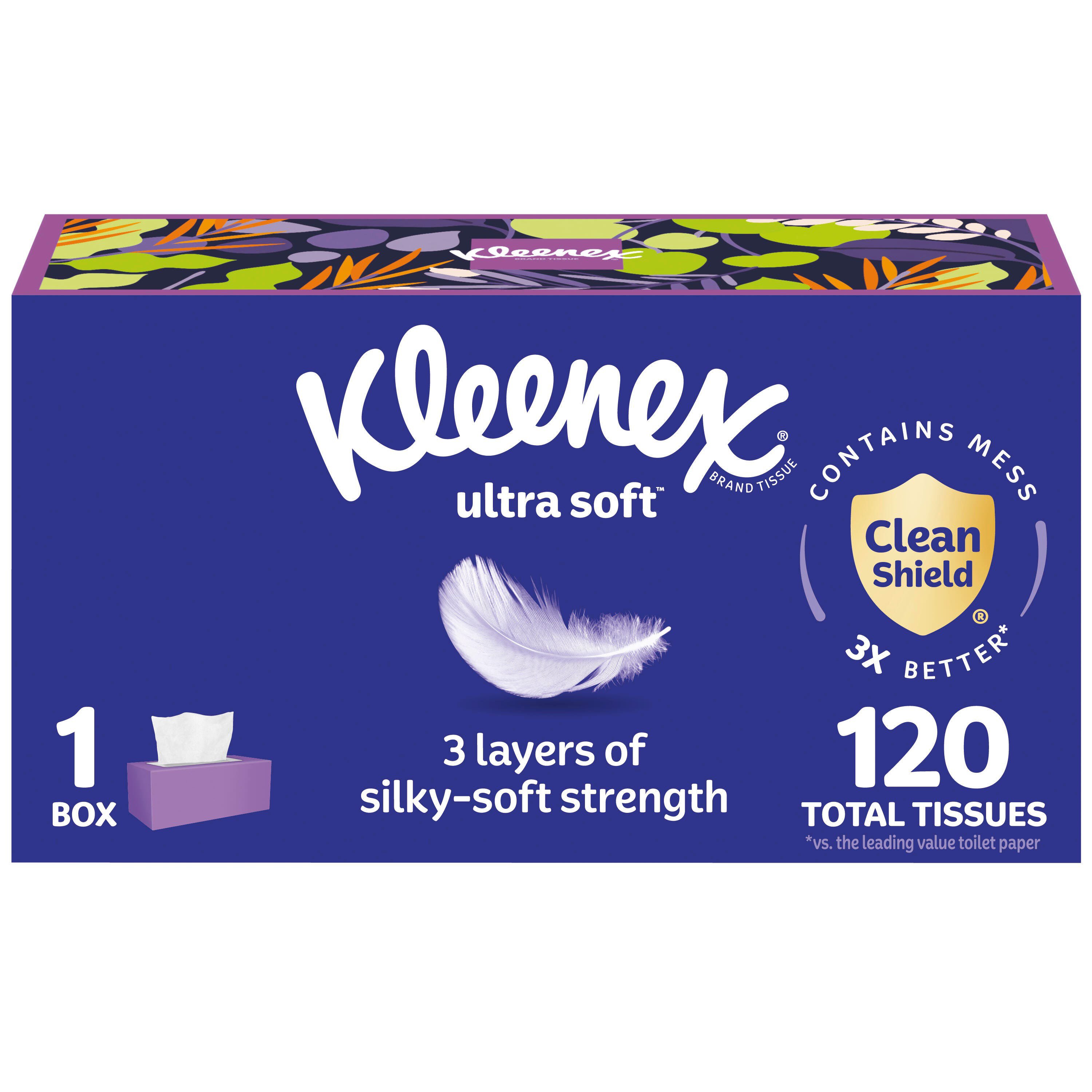 Kleenex Ultra Soft Facial Tissues Flat Box 3 Ply - Shop Facial tissue ...