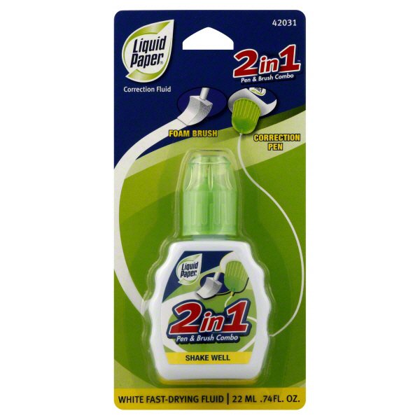 Liquid Paper 2-in-1 Correction Fluid, Pen/Foam Brush Combo - Shop ...