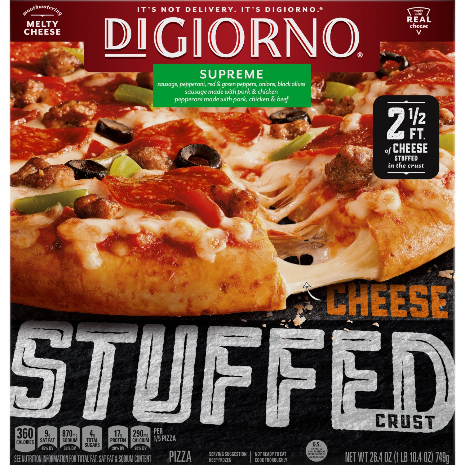 DiGiorno Cheese Stuffed Crust Supreme Frozen Pizza - Shop Pizza at H-E-B