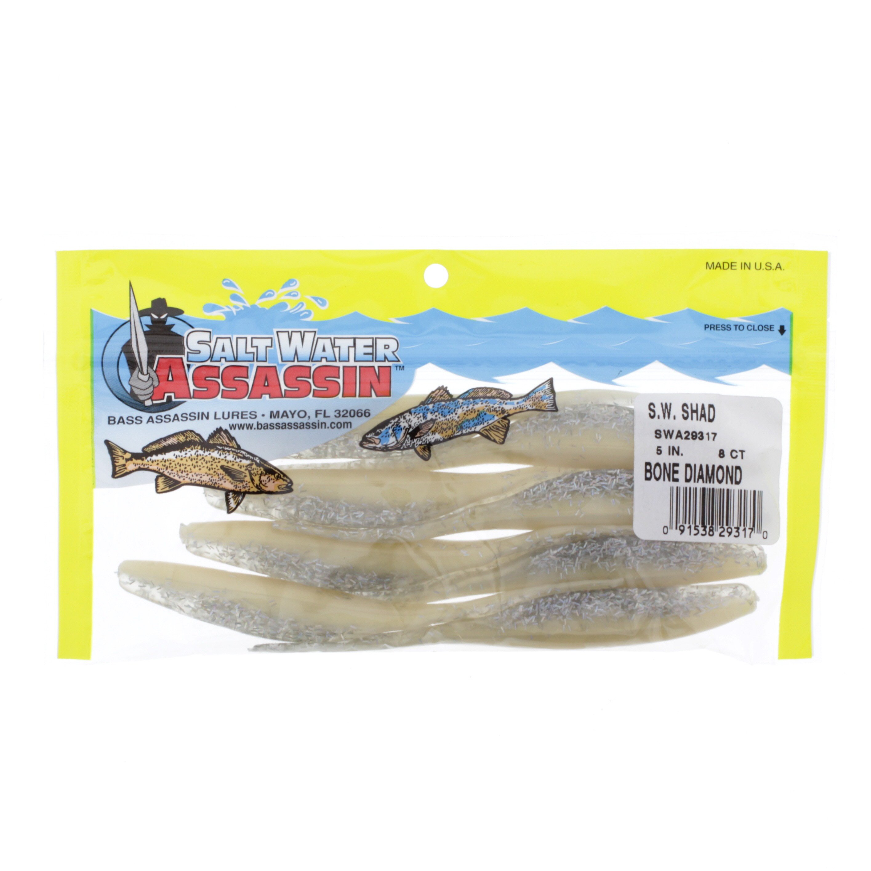 Bass Assassin Bone Diamond 5 Inch Saltwater Shad Lure - Shop Fishing at ...