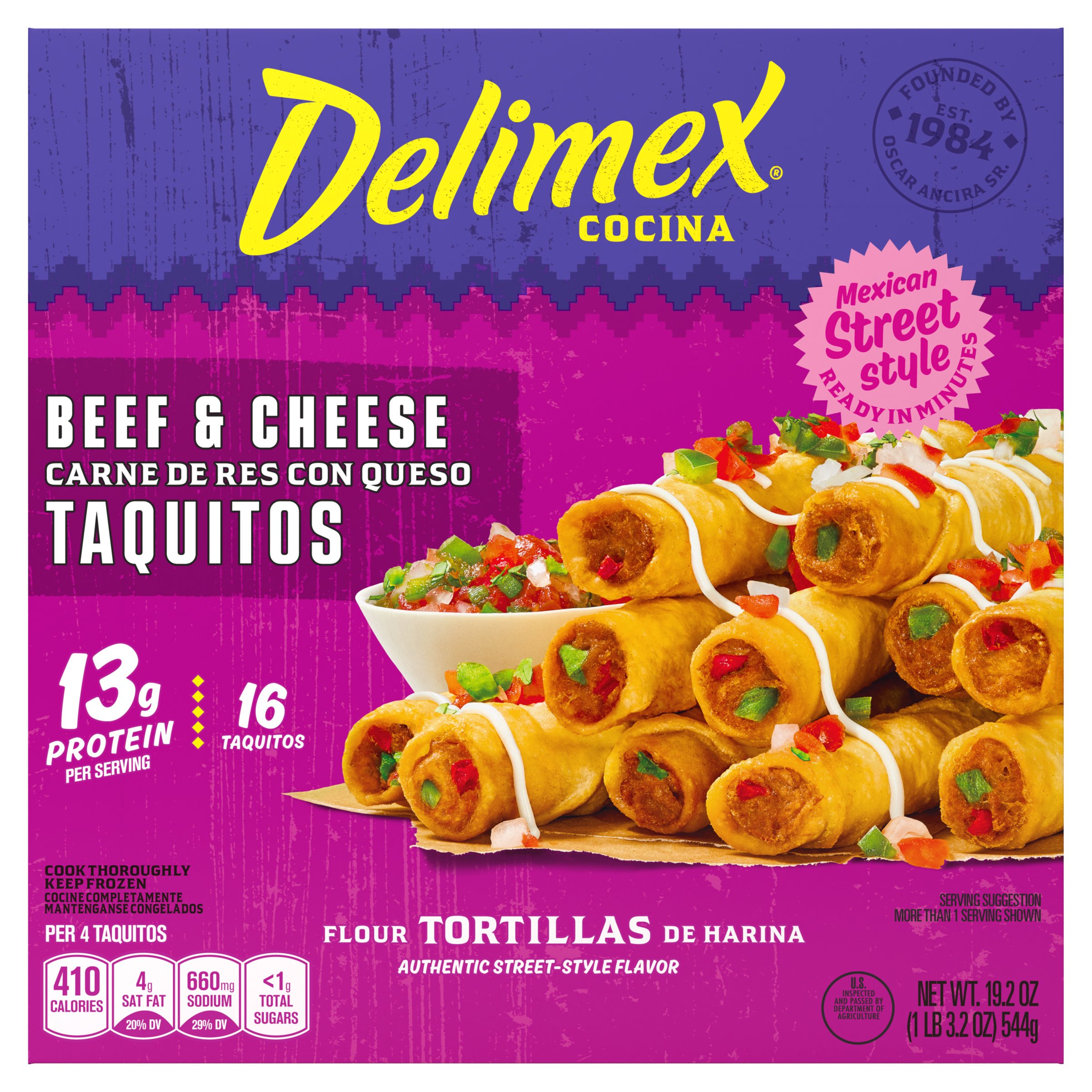 Delimex Beef & Cheese Flour Taquitos, 16 ct | Joe V's Smart Shop | Low ...