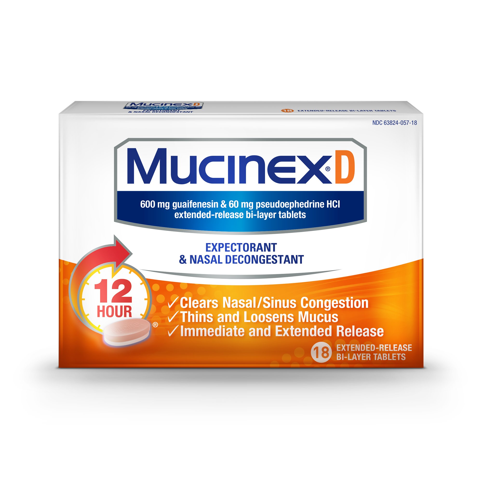 Mucinex D Expectorant and Nasal Decongestant Tablets - Shop Cough, cold ...