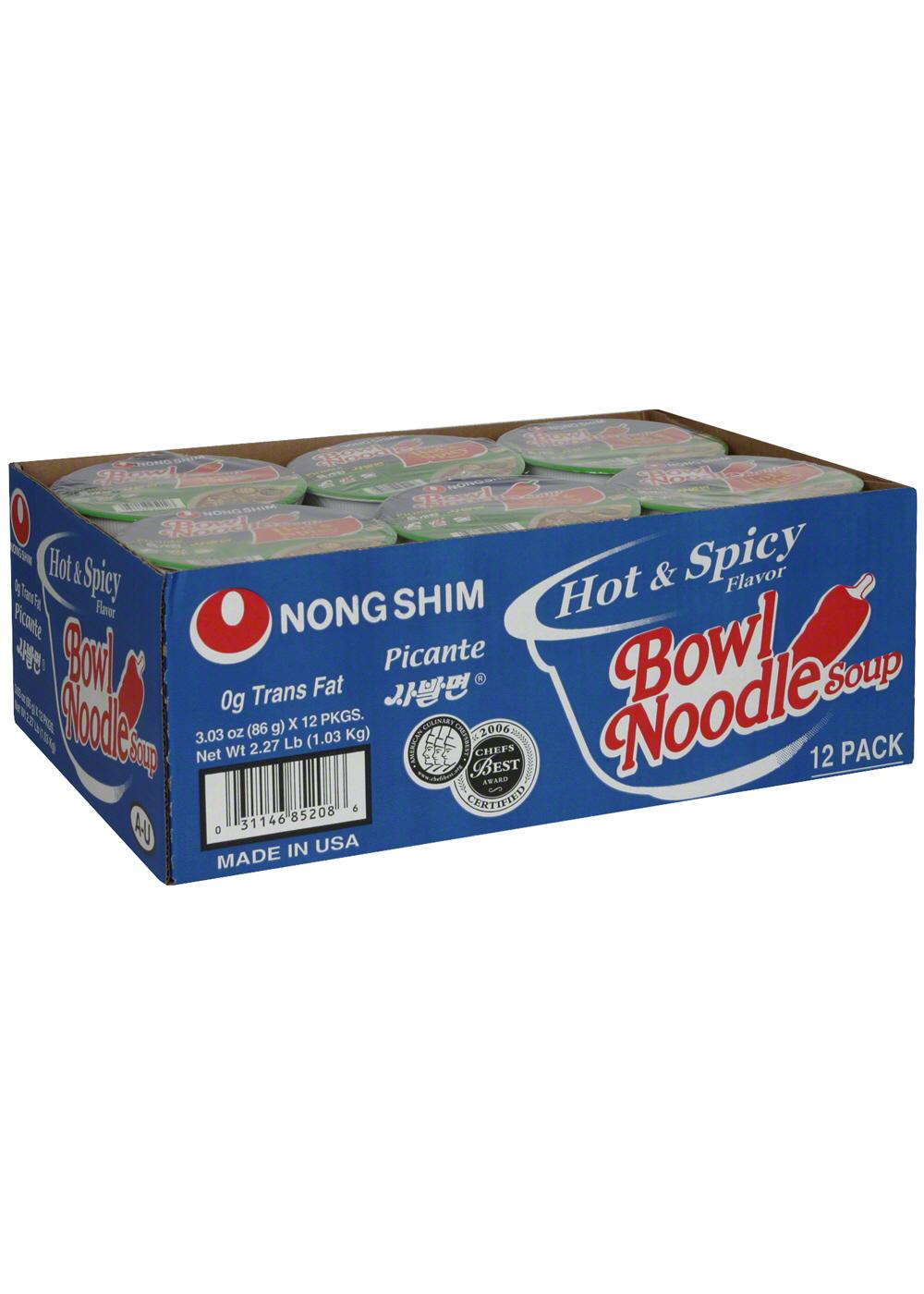 Nong Shim Hot and Spicy Flavor Picante Bowl Noodle Soup - Shop Soups & chili at H-E-B