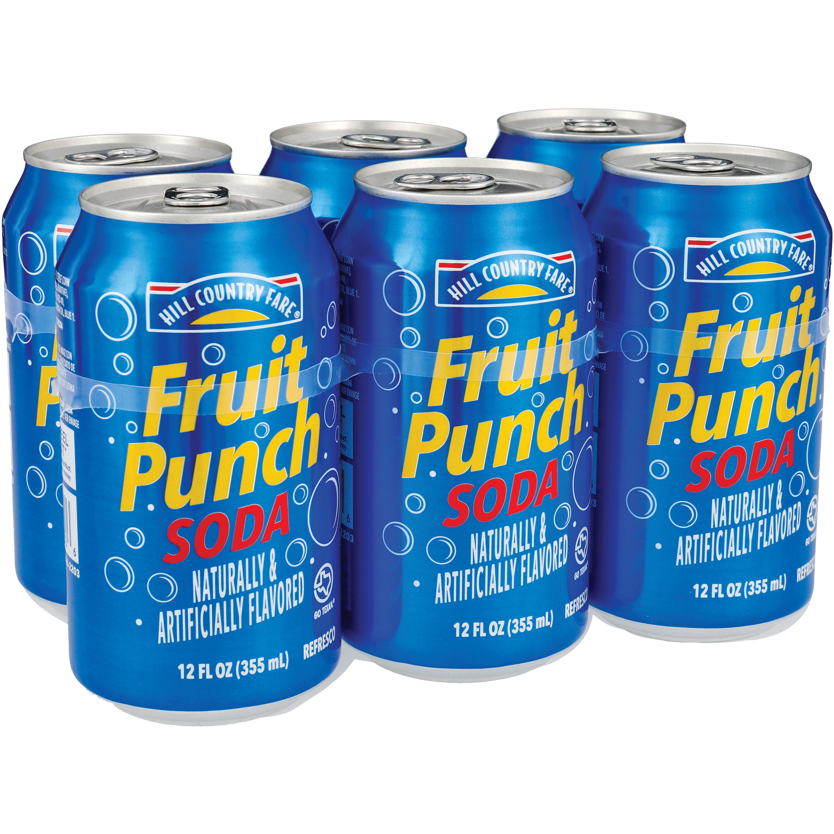 Hill Country Fare Fruit Punch Soda 6pk Cans - Shop Soda at H-E-B